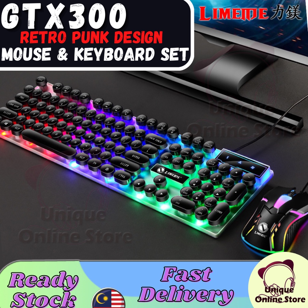 Gtx 300 Retro Keyboard Set Keyboard Dan Tetikus Gaming Gaming Keyboard And Mouse Set Usb