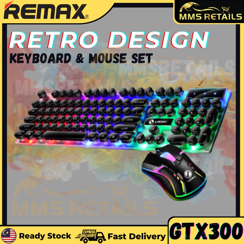 GTX-300 Retro Keyboard Set Keyboard dan Tetikus Gaming Gaming Keyboard ...
