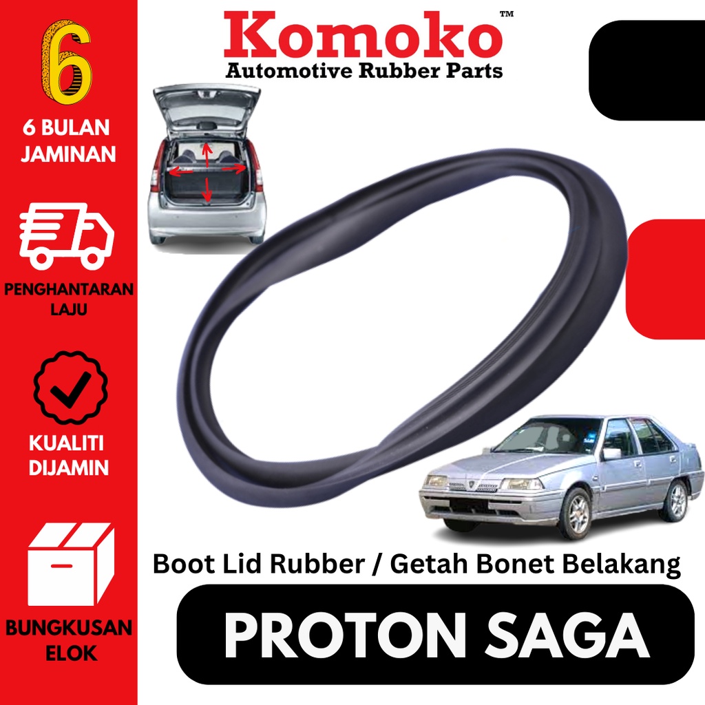 KOMOKO Proton Saga / Saga Aeroback Boot Lid Rubber / Getah Bonet ...
