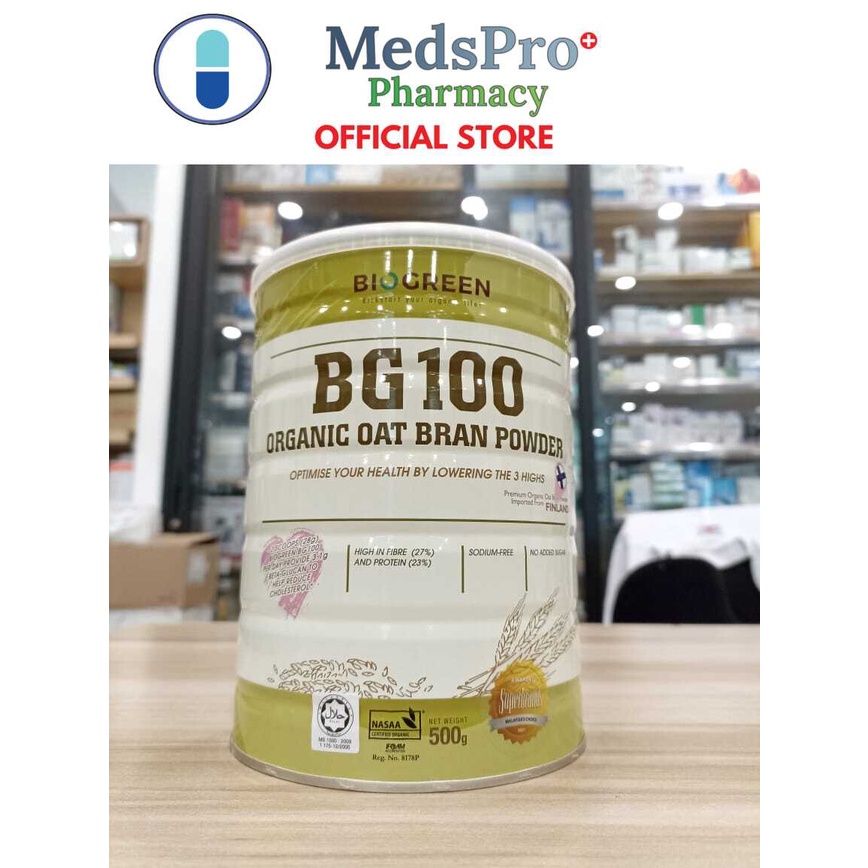 BIOGREEN BG100 ORGANIC OAT BRAN POWDER 500G (EXP:30/12/2023) | Shopee ...