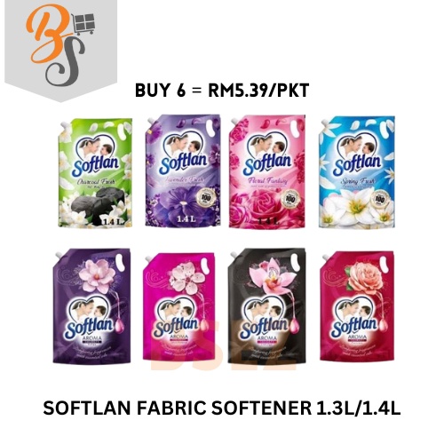SOFTLAN FABRIC SOFTENER 1.3L/1.4L (WHOLESALES PROMOSI I!!!) | Shopee ...