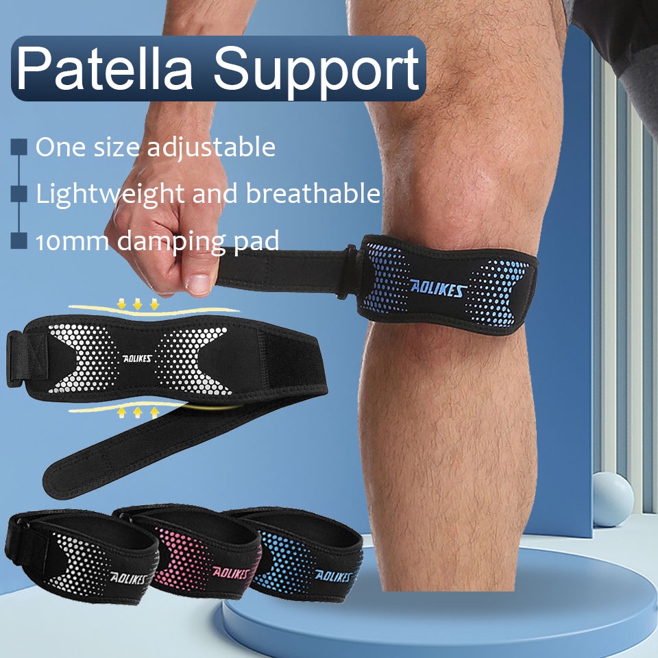 AOLIKES 1Pcs Adjustable Sport Knee Support Brace Patella Sleeve Wrap ...