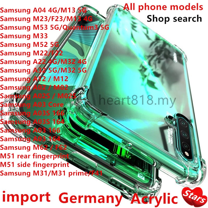 Acrylic phone case / Samsung M53/M12/M02S/A03S/A03/A02/A02S/M23/F23/M32/M33/M02S/M52/M22/F22/M02 ...
