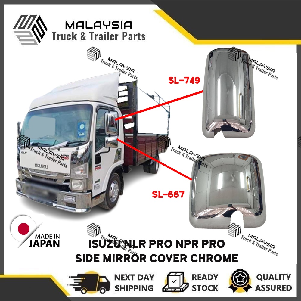 ISUZU NLR PRO NPR PRO SIDE MIRROR COVER CHROME CERMIN SISI COVER LORI ...