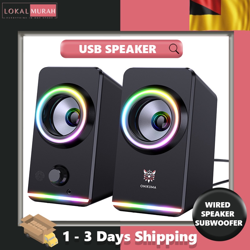 LMS | Onikuma X6/G6 1 Pair USB RGB Desktop Speakers Laptop Computer ...