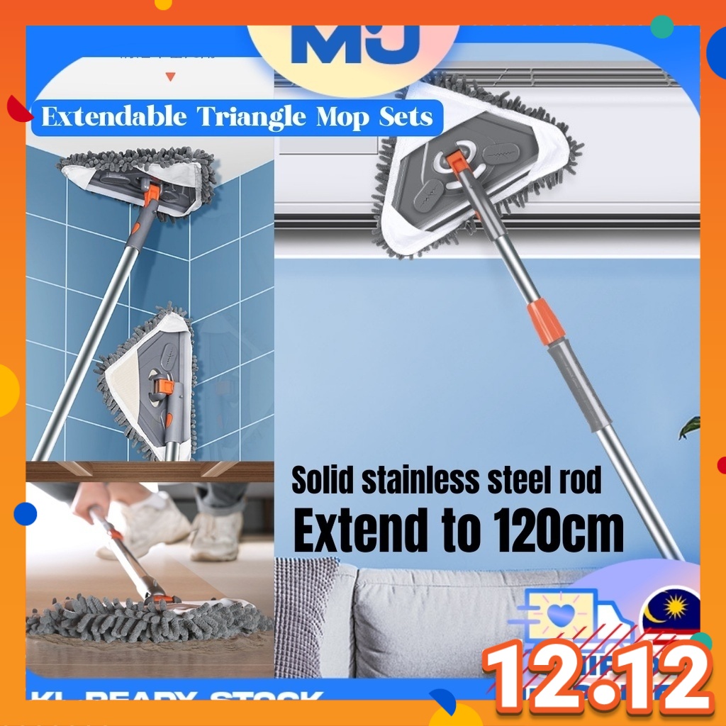 MIJOO Magic Extendable Triangle Window Wall Lazy Mop Car Wiper Dust ...
