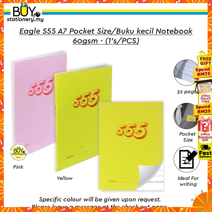 Eagle 555 A7 Note Book Pocket Size 60gsm - (1s/PCS) Buku 555 Nota Kecil ...