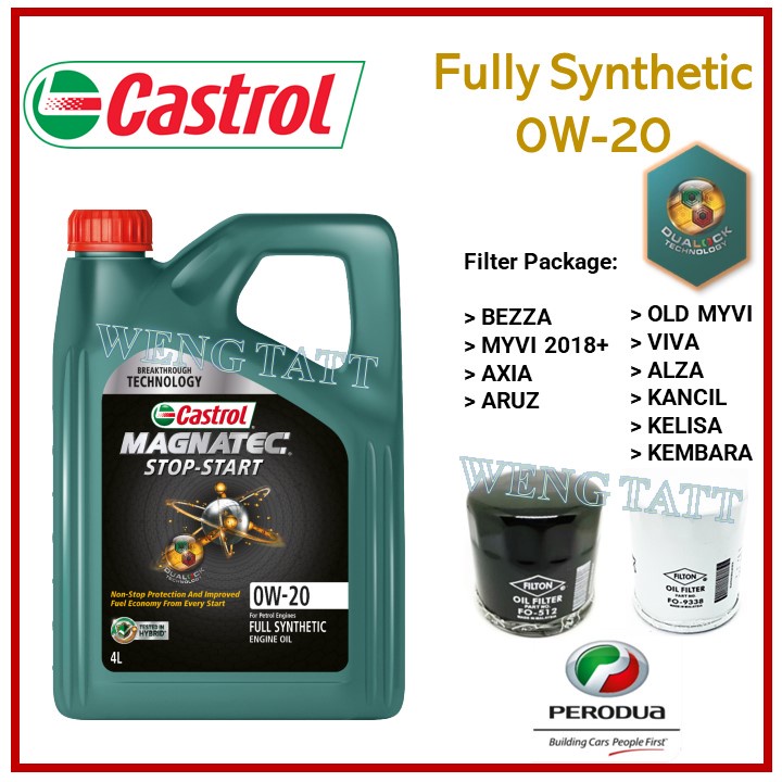 Castrol DUAL LOCK Magnatec 0W20 4L SN Fully Synthetic Engine Oil 4L ...
