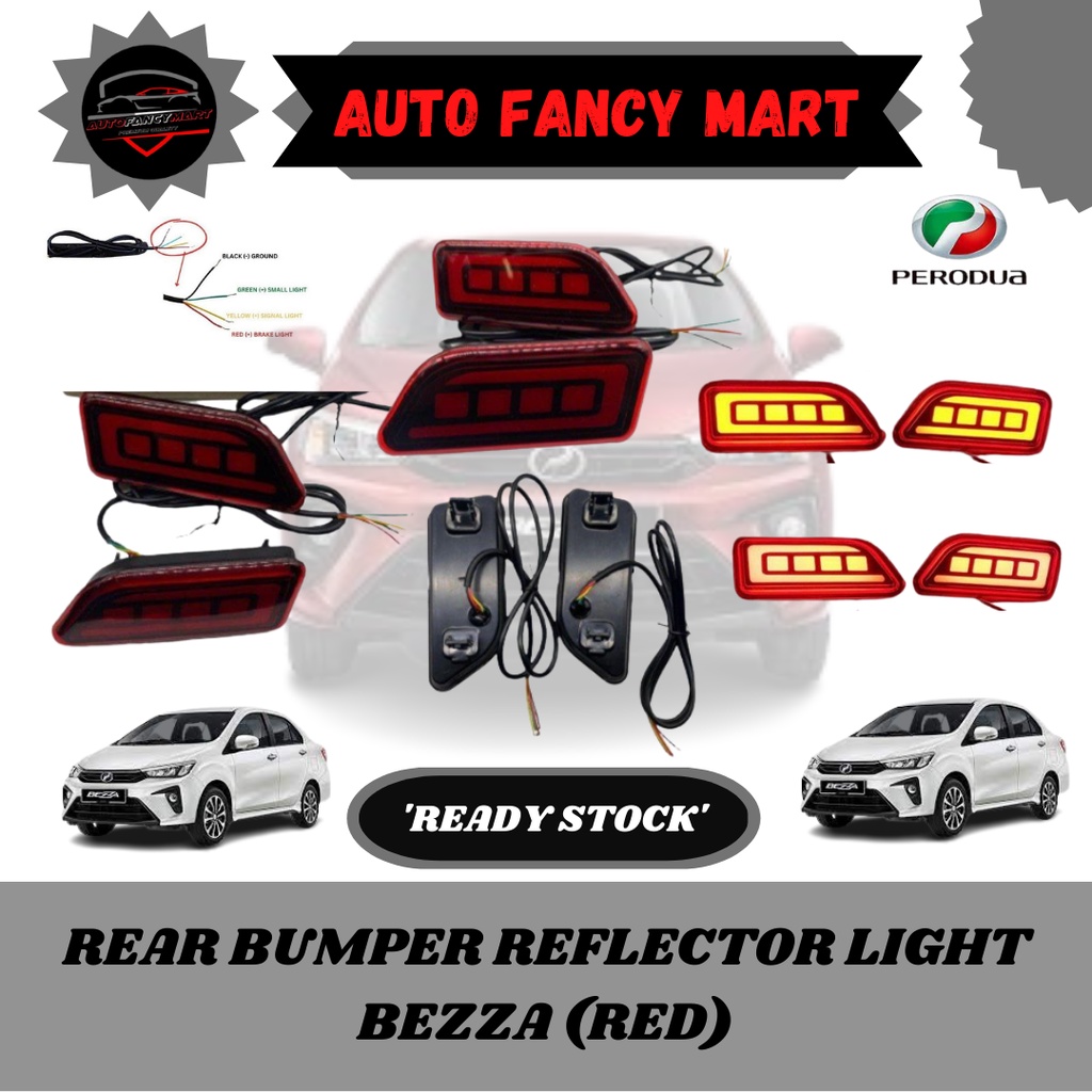 PERODUA BEZZA 2019 2020 2021 2022 REAR BUMPER REFLECTOR WITH RUNNINH ...