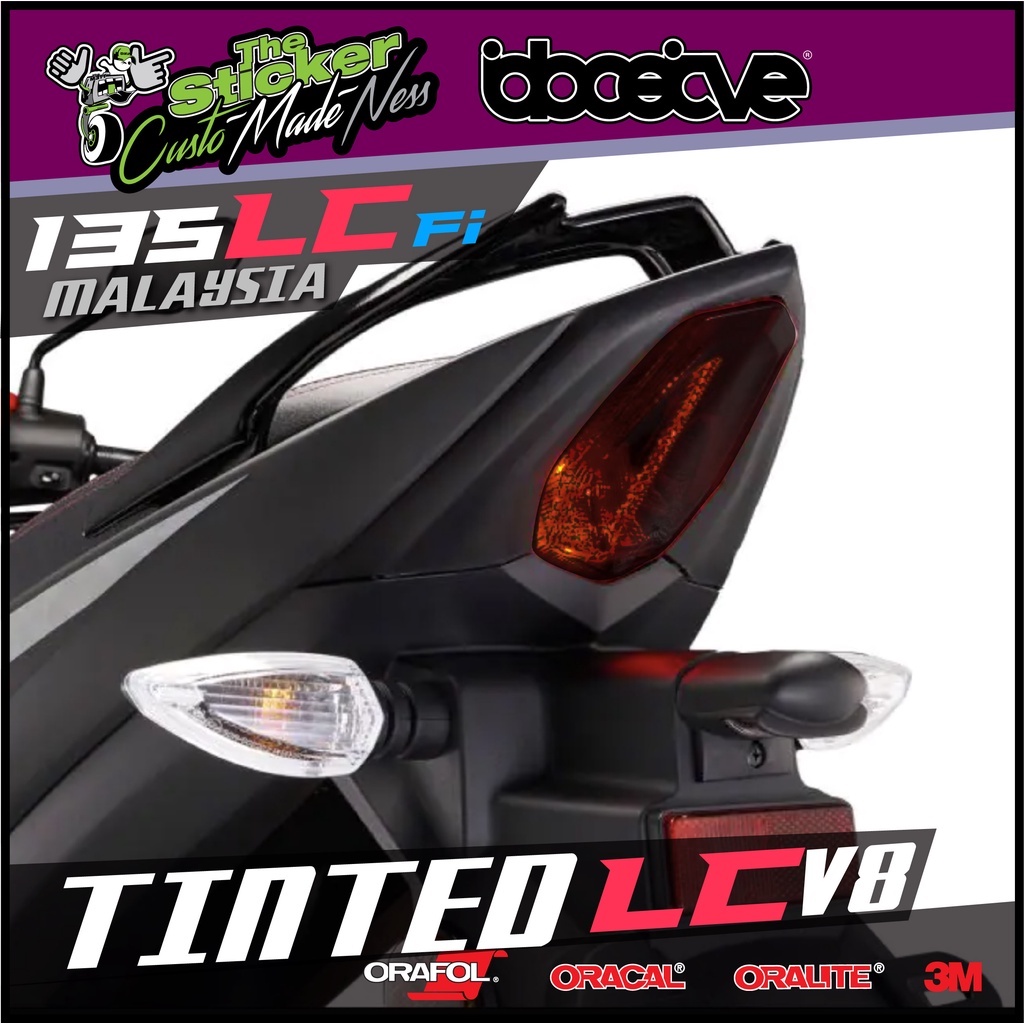 TINTED LAMPU BELAKANG YAMAHA 135 LC Fi (LC V8) BARU , BLACK, SMOKE DAN ...