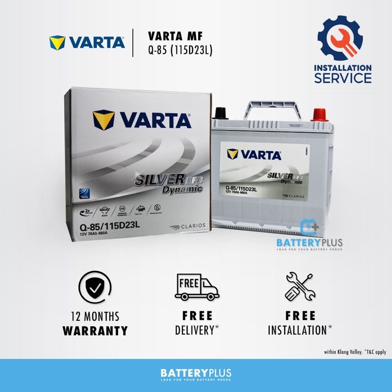[ Installation Provided ] Q85 EFB | 115D23L Varta Silver EFB Dynamic for Idling Stop Car Battery ...