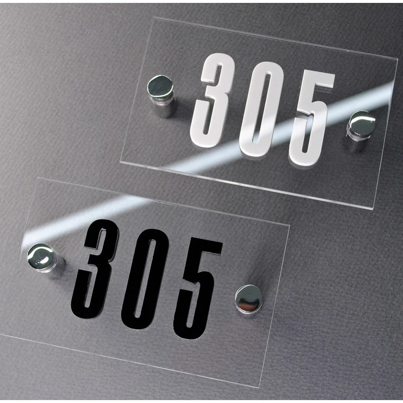 Acrylic Sign with wall spacers for Hotel Signage, Room Number Sign ...