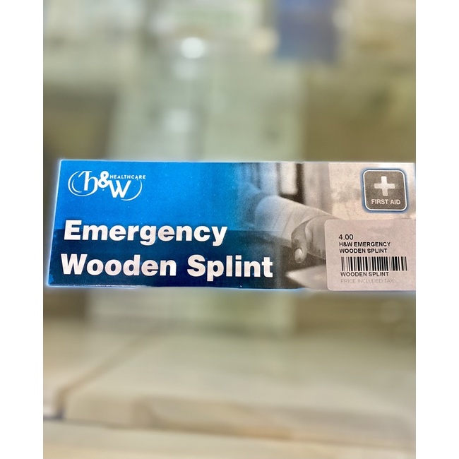 H & W EMERGENCY WOODEN SPLINT SIZE: 15 1/4 CM (H), 4 1/2 CM (W) X 1 CM ...