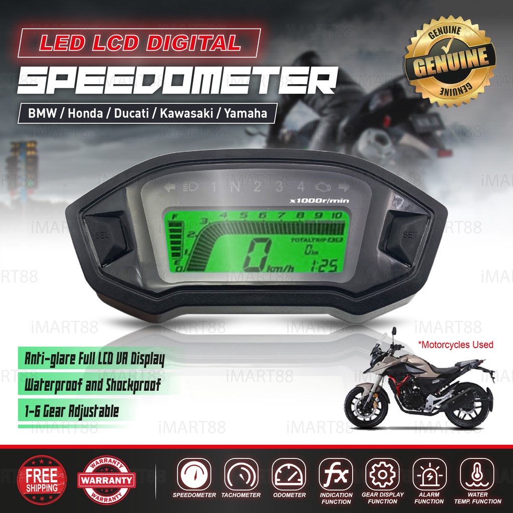 Motorcycle Super Bike Meter LED LCD Speedometer Digital Odometer Motor ...