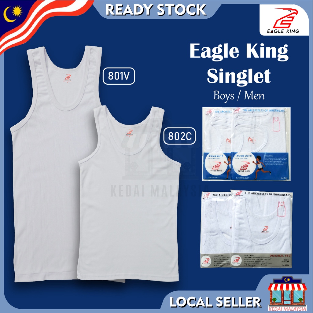 Eagle King Men's Singlet Innerwear/ Boy Singlet Inner Wear/ White ...