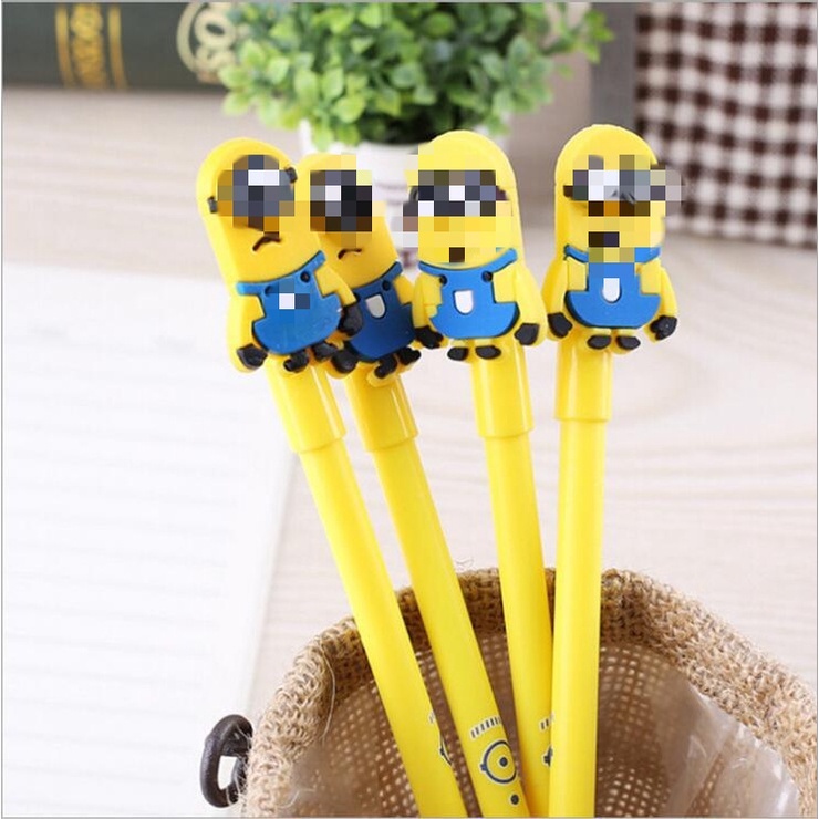 Cute minion Pen stationery set cute cartoon black gel pen set plus ...