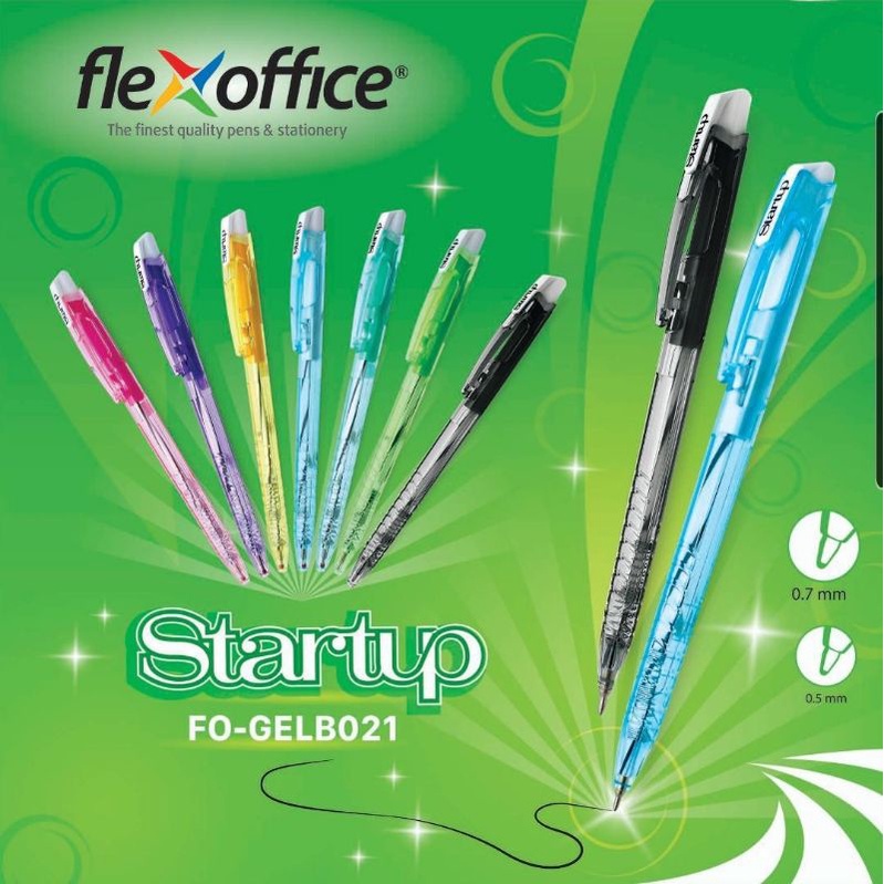 FLEXOFFICE START UP SMOOTH INK RETRACTABLE BALL PEN 0.5/0.7 (BLACK,BLUE ...