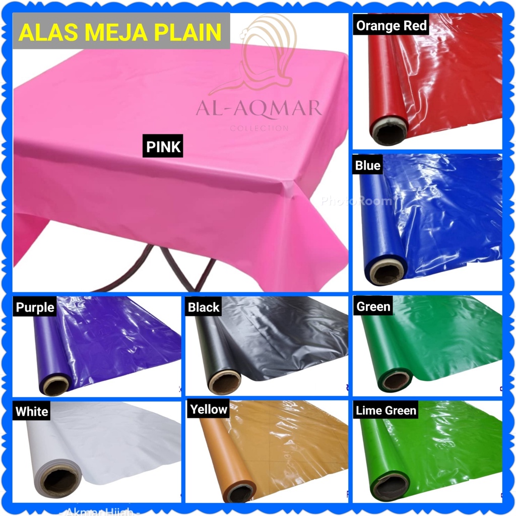 Plastik warna Lapik Meja / Alas Meja PVC plain colour bermeter { hitam ...
