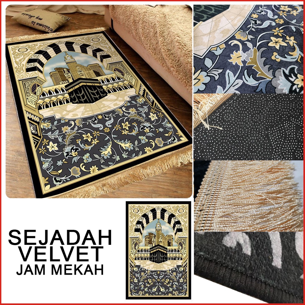 SEJADAH VELVET JAM MEKAH HIGH QUALITY 70CM X 110CM | Shopee Malaysia