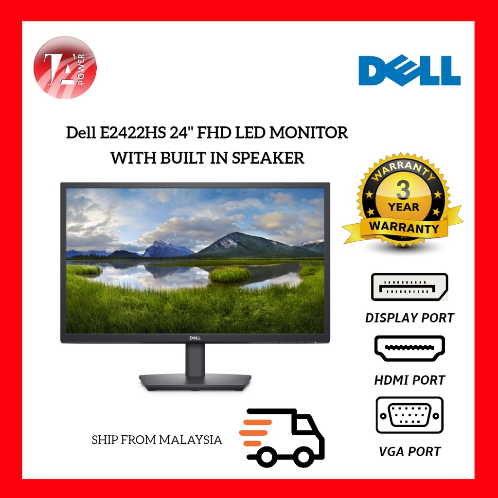 DELL E2422HS 24" FULL HD FHD (1920 X 1080) LED MONITOR WITH BUILT IN ...