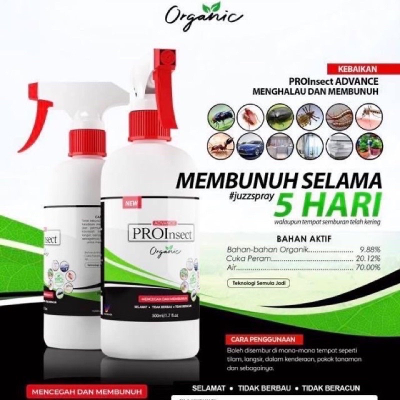 Pro insect Anti Serangga solo pack spray serangga oganik lipas cicak ...