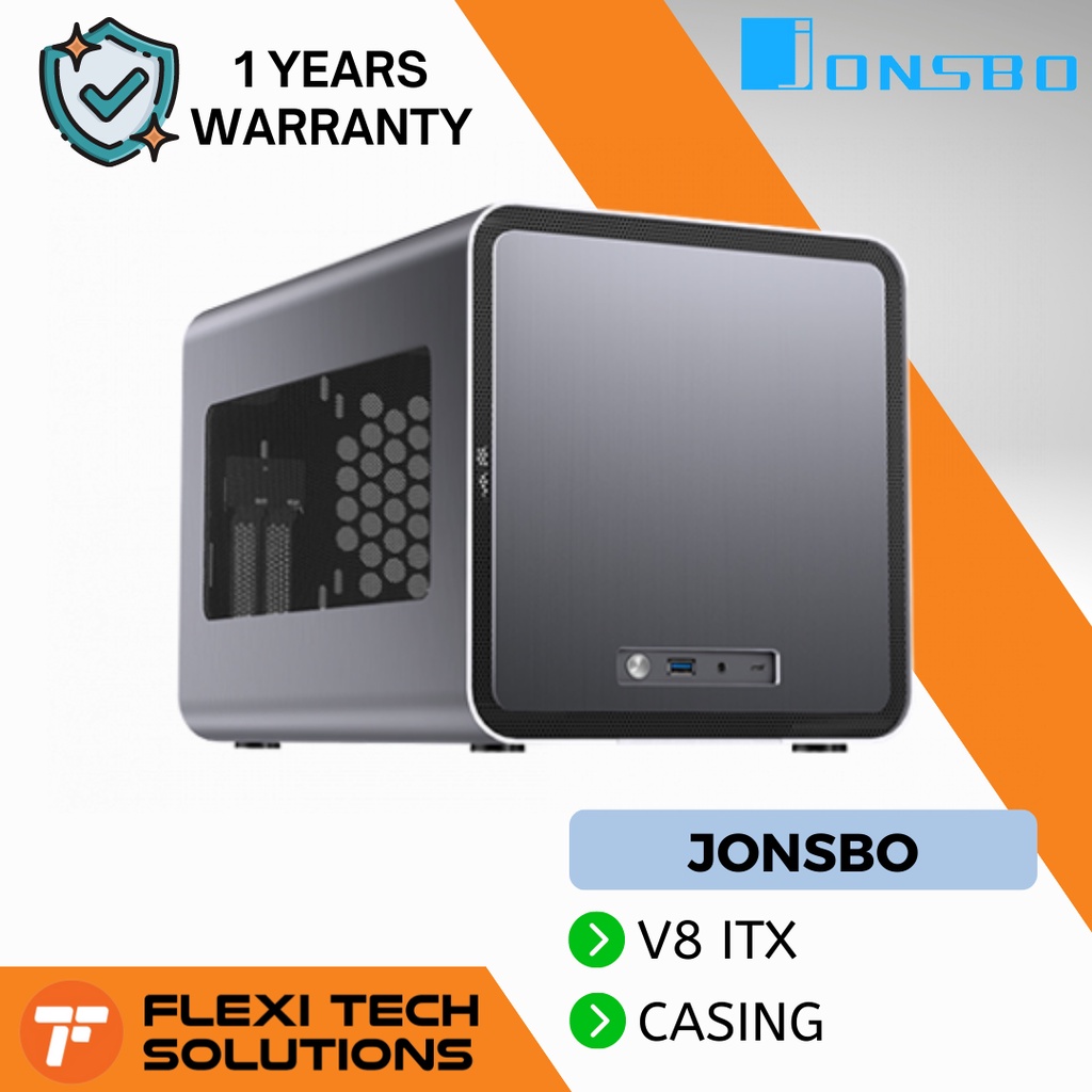 Flexi Tech JONSBO V8 ITX Gray Casing PC Casing Desktop Casing | Shopee ...