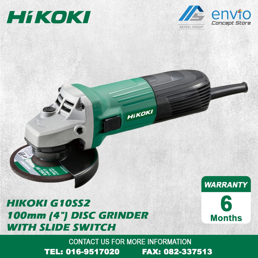 HIKOKI 100mm (4") Disc Grinder with Slide Switch G10SS2 | Shopee Malaysia