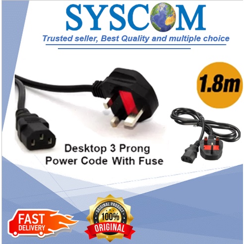 TINYTECH PC Computer / Desktop Monitor / Laptop Power Cable | Shopee ...