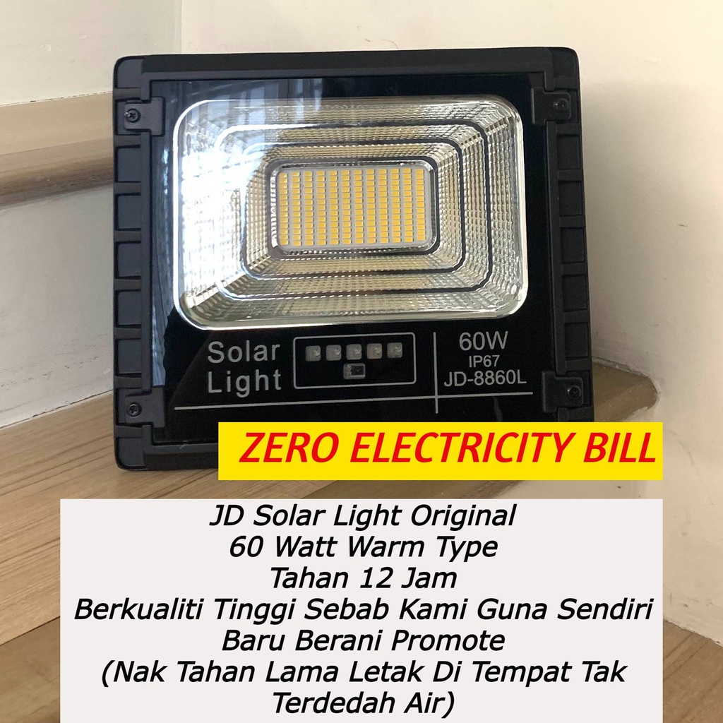 JD Original Solar Light 60 Watt Warm Colour Type - Tahan Sehingga 12 ...