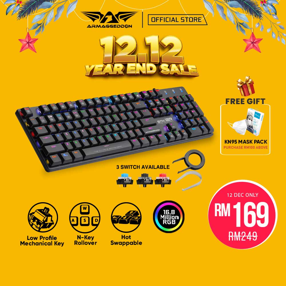 Armaggeddon SMK 12R RGB Kestrel Full Size Mechanical Keyboard |104 Key ...