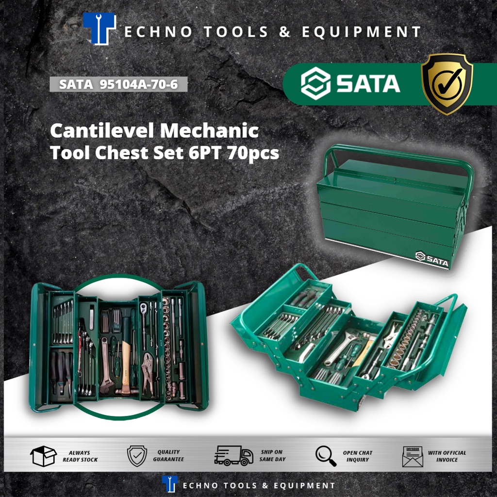 SATA 95104A-70-6 Cantilevel Mechanic Tool Chest Set 6PT 70pcs | Shopee ...
