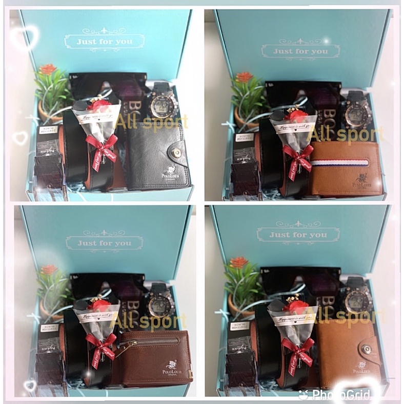 New set 6 in 1 Combo Set Hantaran Lelaki Beg Duit Lelaki Set Lelaki ...
