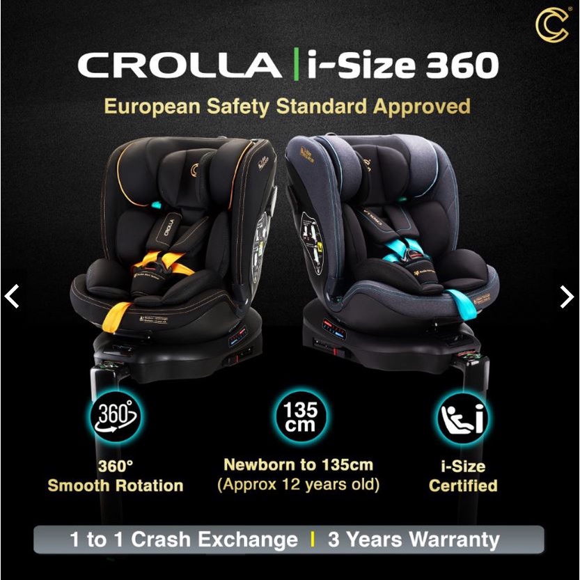 Crolla i-Size 360 Spin Car Seat | Shopee Malaysia