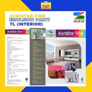 Acristar Fine Emulsion Paint SKK - 7 LITRE (Indoor/interior) | Shopee ...