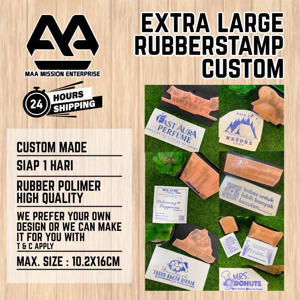 EXTRA Large Size Custom Made polymer Rubber stamp (fast shipping) | Shopee Malaysia