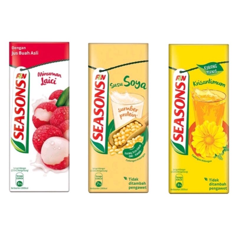 Air Kotak F&N Seasons (Laici, Soya, Teh Bunga) | Shopee Malaysia