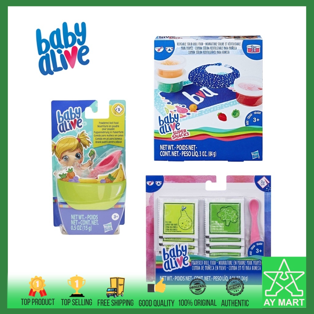 Baby Alive Doll Powdered Food And Snack Refill Pack and Accessories ...