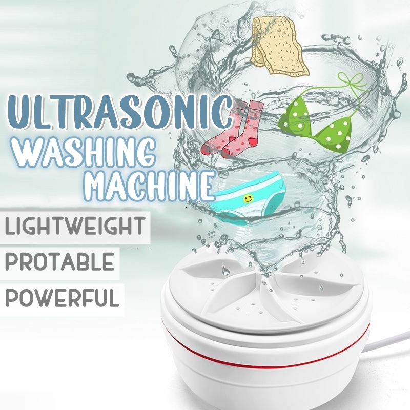 Mini Portable Ultrasonic Turbo Washing Machine Lazy Laundry Travel USB ...
