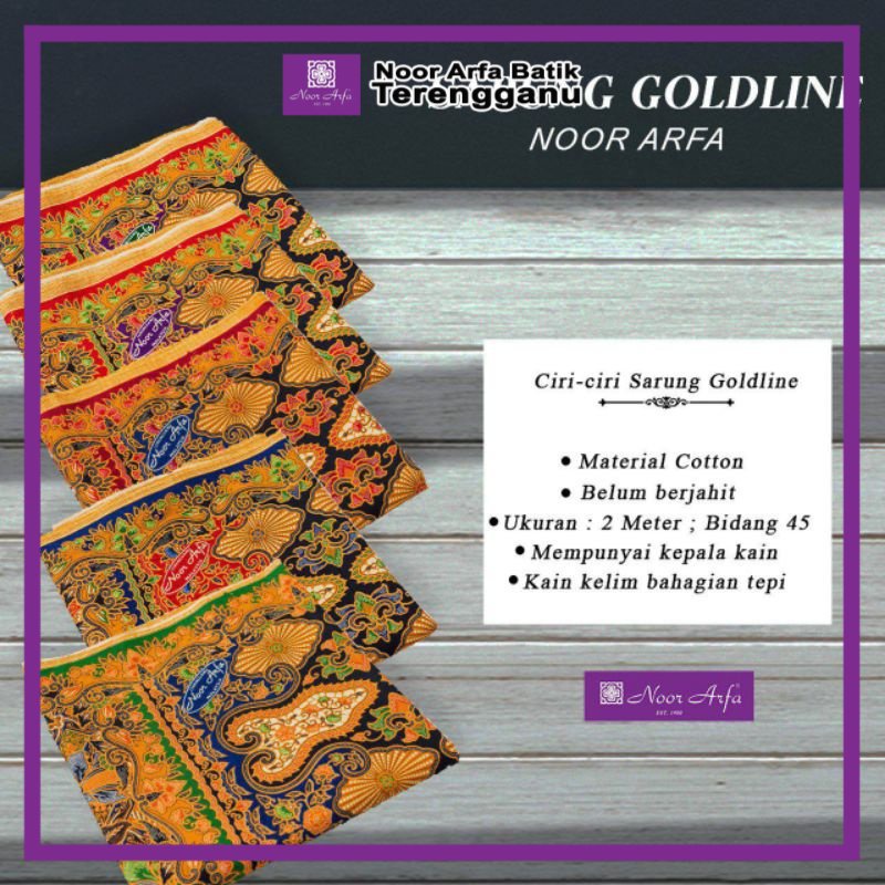NOOR ARFA BATIK GOLDLINE TERENGGANU PREMIUM COTTON TRADITIONAL CRAFT ...