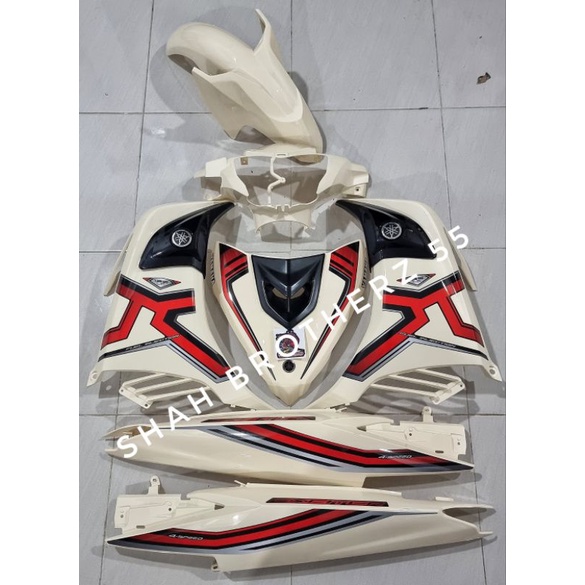 COVERSET LC 135 V2/V3/V4/V5/V6/V7 CREAMY WHITE MERAH CUSTOM 2022 ...