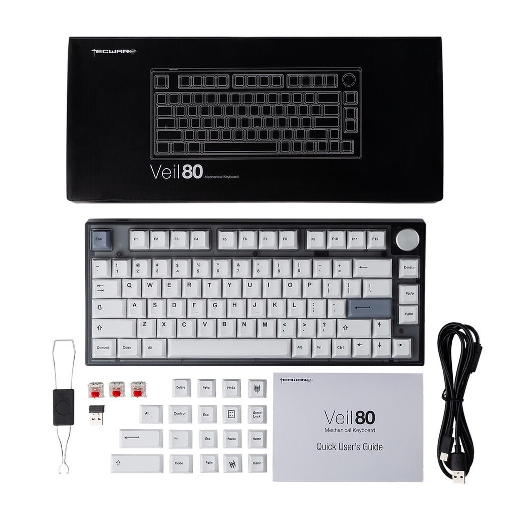 Tecware Veil 80 Wireless Translucent Black Mechanical Keyboard ...