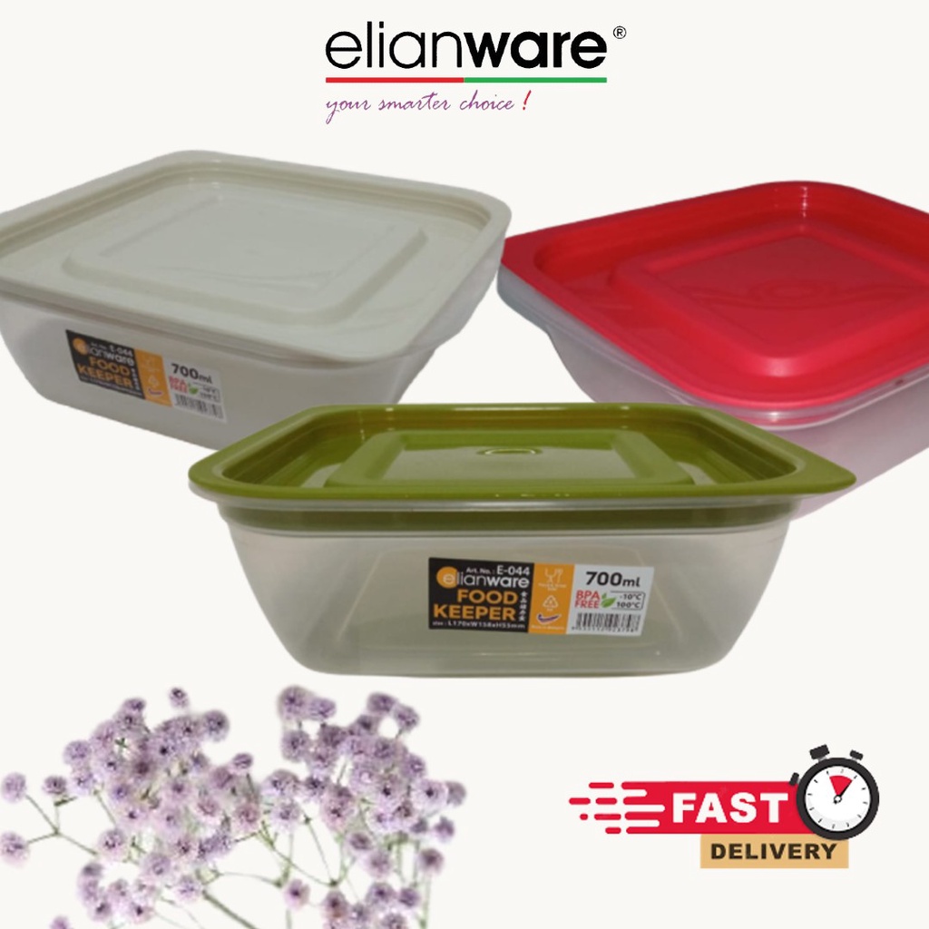 [READY STOCK] FOOD KEEPER Elianware Microwaveable Air Tight Square ...
