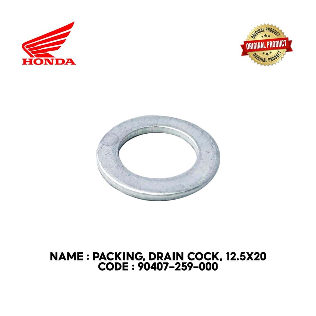 HONDA C70 / GBO / EX5 / RS150R Packing Drain Cock 12.5X20 90407-259-000 ...