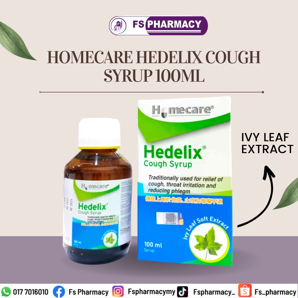 HOMECARE HEDELIX COUGH SYRUP 100ML (IVY LEAF) | Shopee Malaysia