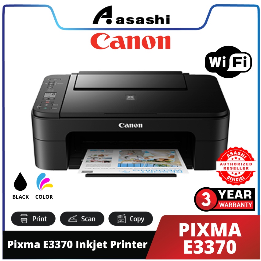 Canon Pixma E3370 Inkjet Aio Printer (Print,Scan,Copy & Wireless) | Shopee Malaysia