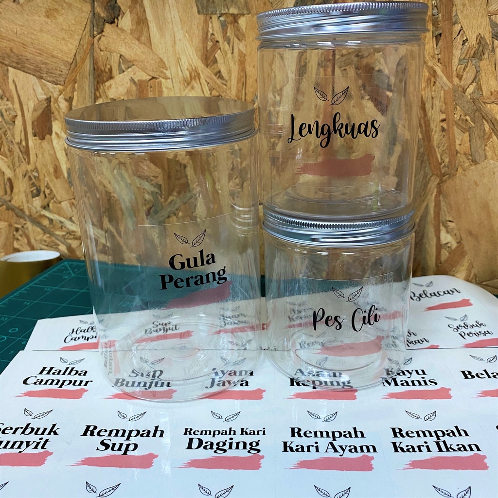 (54pcs) Readymade Sticker Label Dapur Transparent / WhitePP | Shopee ...
