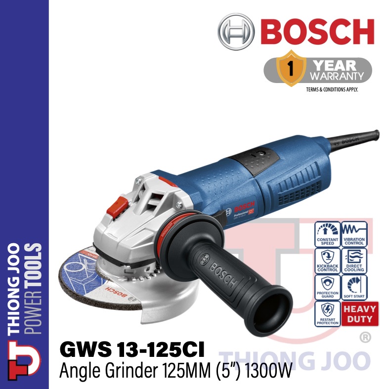 BOSCH GWS 13-125 CI PROFESSIONAL ANGLE GRINDER | Shopee Malaysia