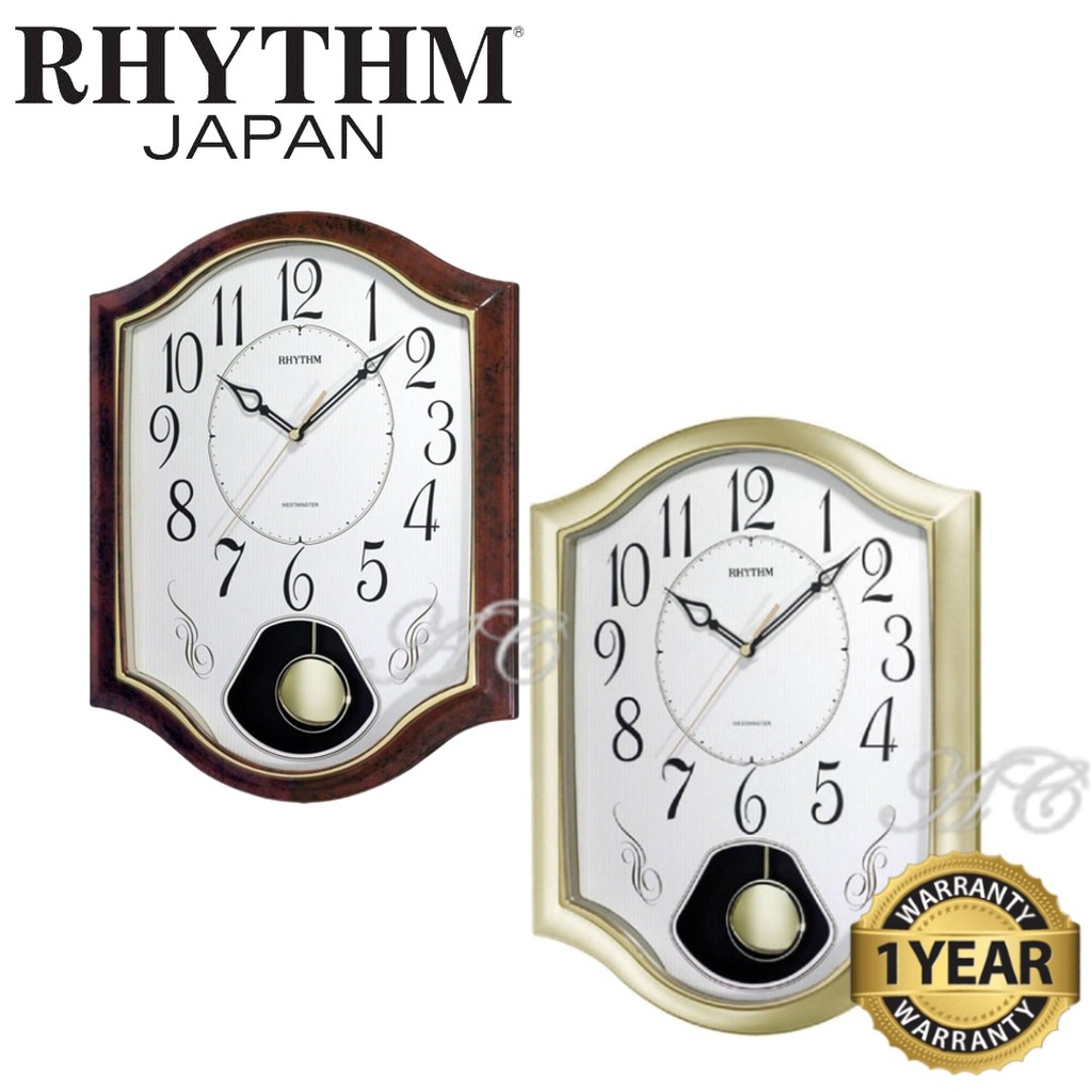 100% ORIGINAL RHYTHM Westminster Melody Pendulum Wall Clock (Jam ...