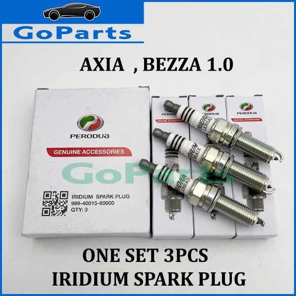 100% Original Perodua Spark Plug Iridium 3pcs Axia Bezza 1.0 999-40015 ...