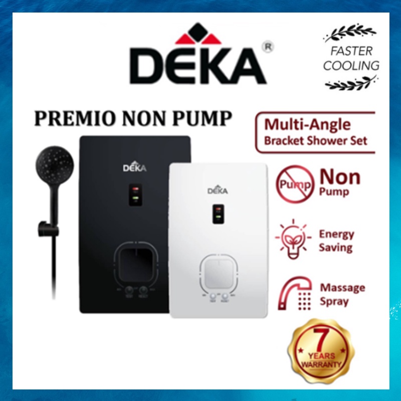 DEKA PREMIO NON PUMP WATER HEATER WITHOUT PUMP ( MATTE BLACK ) | Shopee ...